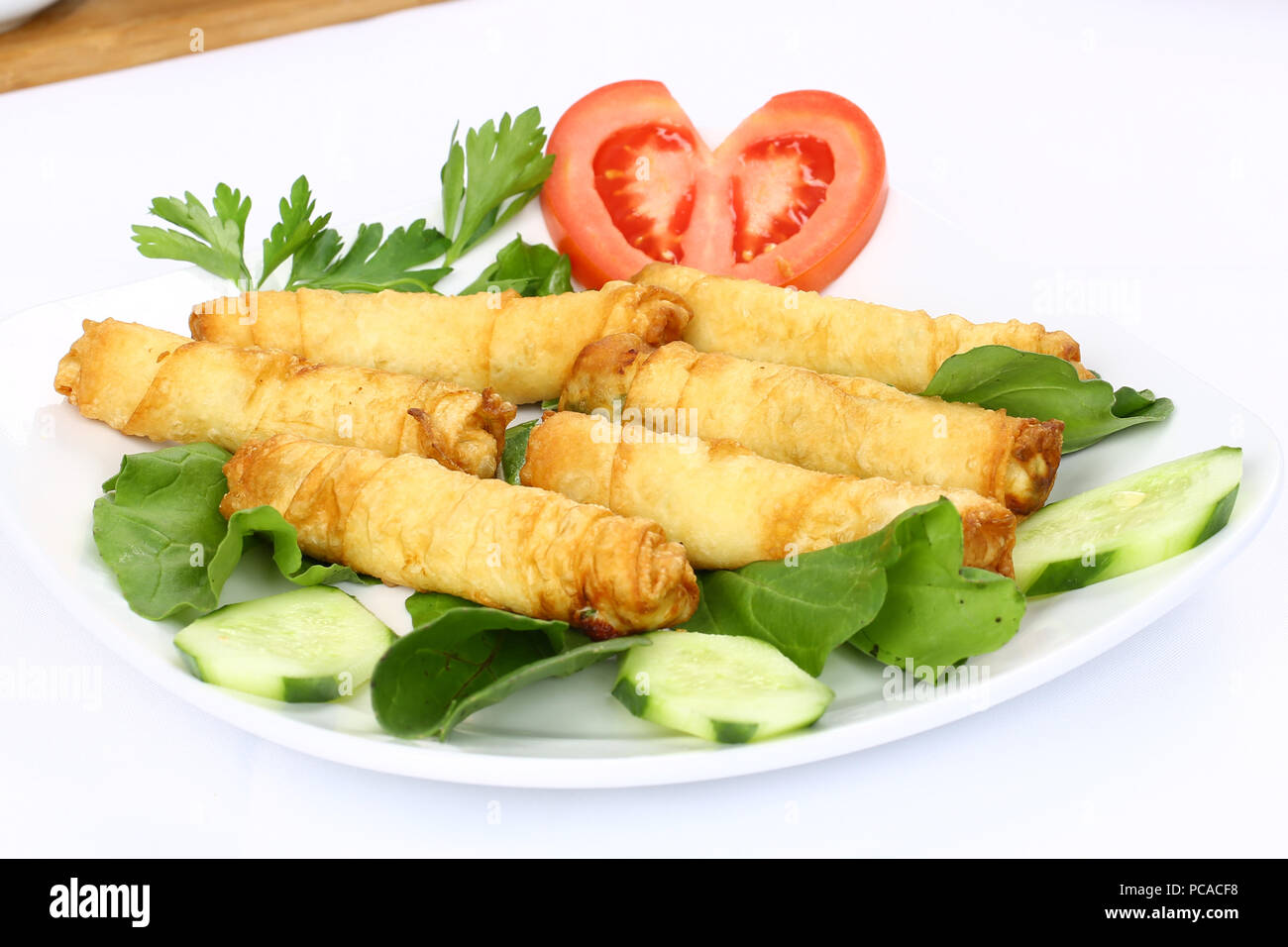 Deep Fried Turkish Cigar Shaped Rolls - Sigara Boregi Stock Photo - Alamy