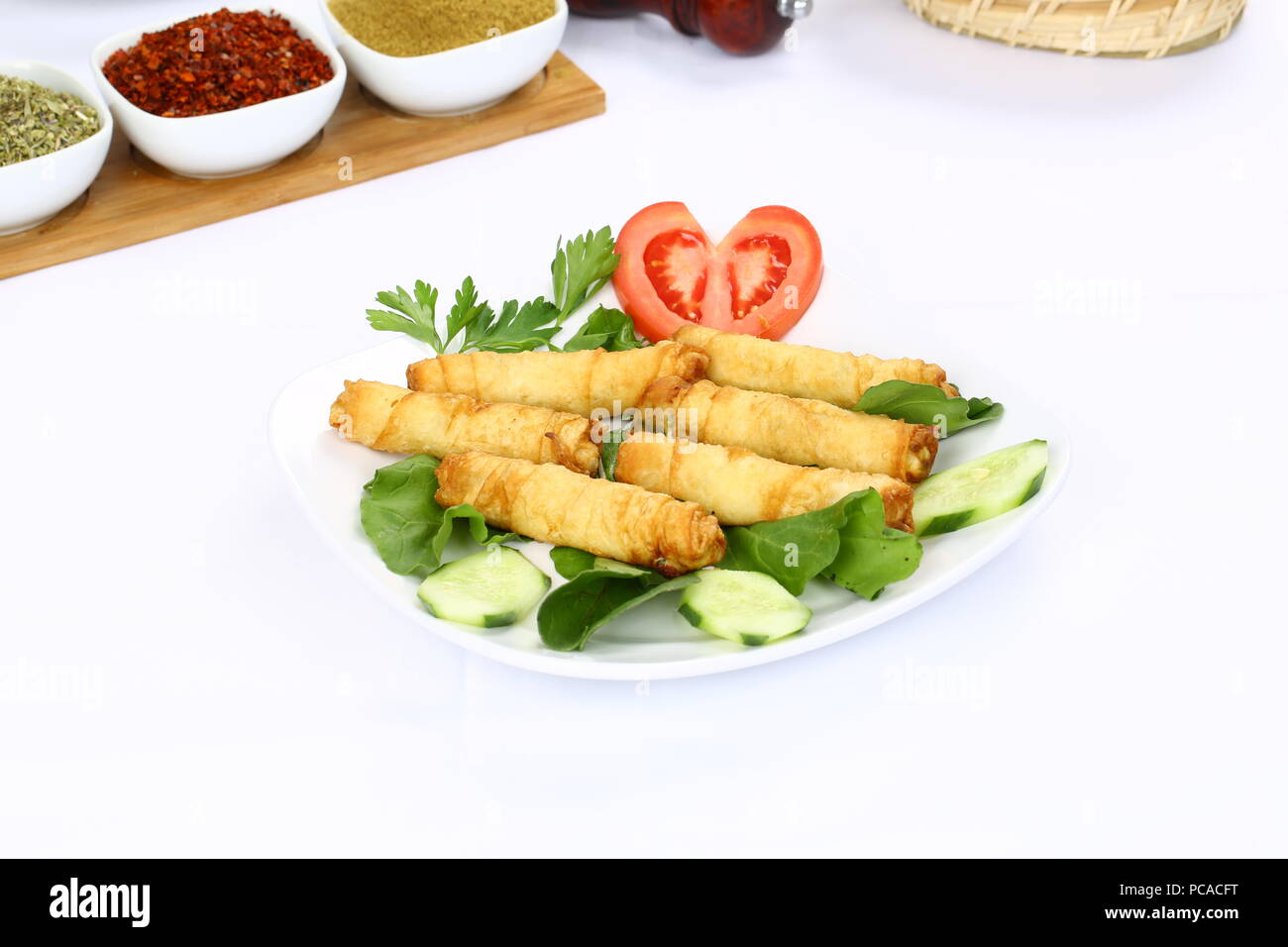 Deep Fried Turkish Cigar Shaped Rolls - Sigara Boregi Stock Photo - Alamy