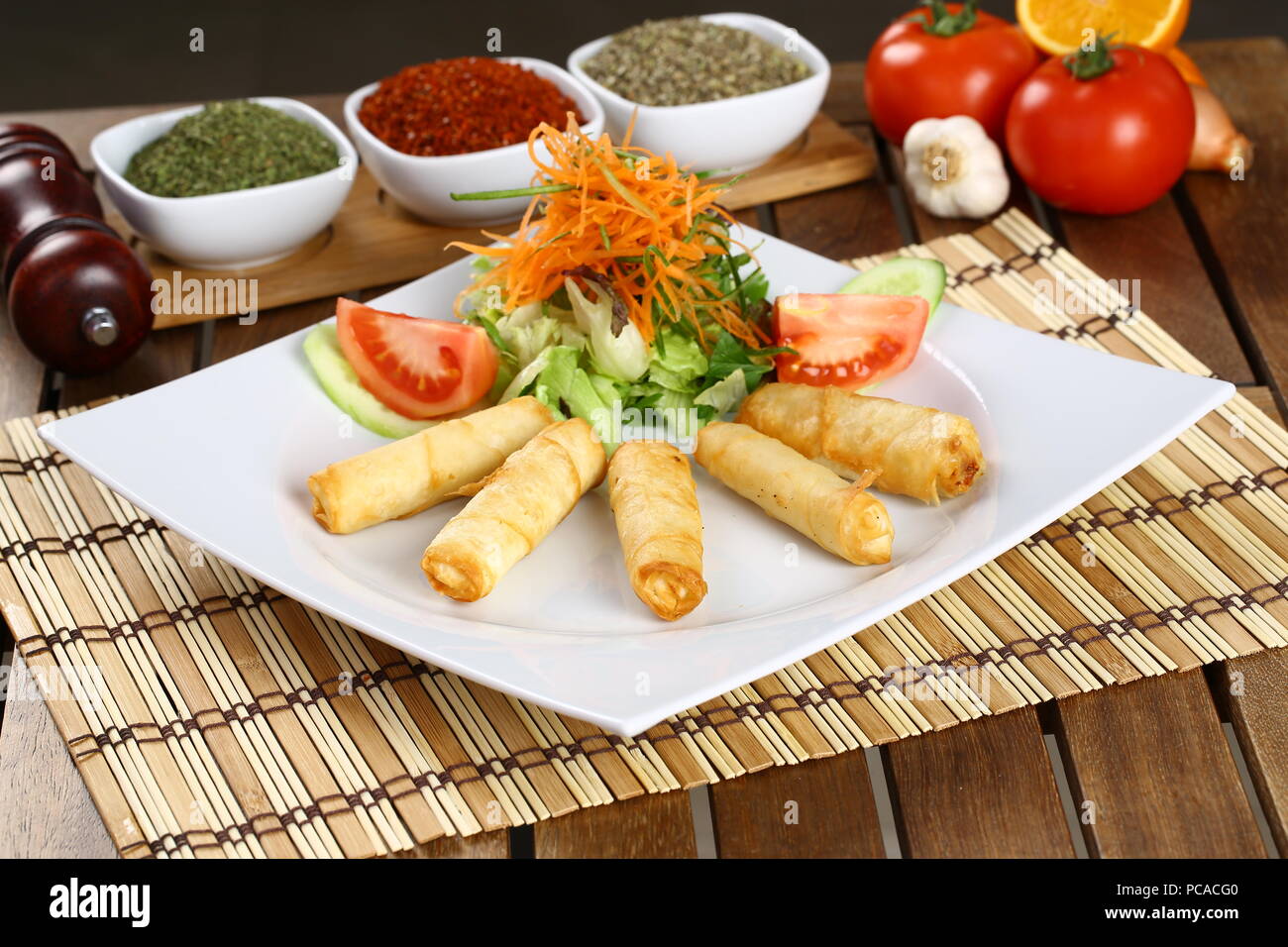 Deep Fried Turkish Cigar Shaped Rolls - Sigara Boregi Stock Photo - Alamy