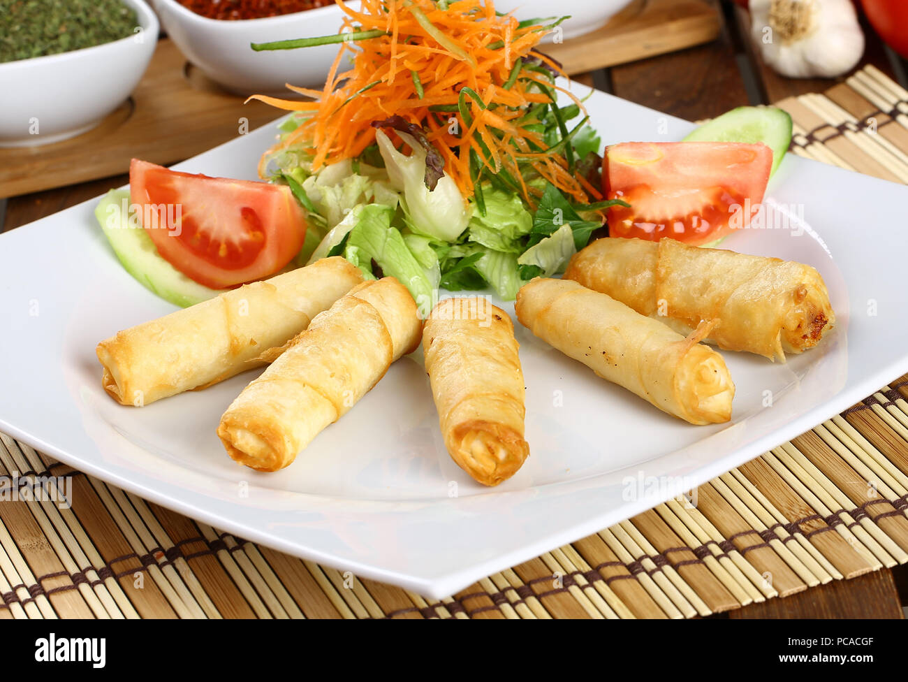 Deep Fried Turkish Cigar Shaped Rolls - Sigara Boregi Stock Photo - Alamy