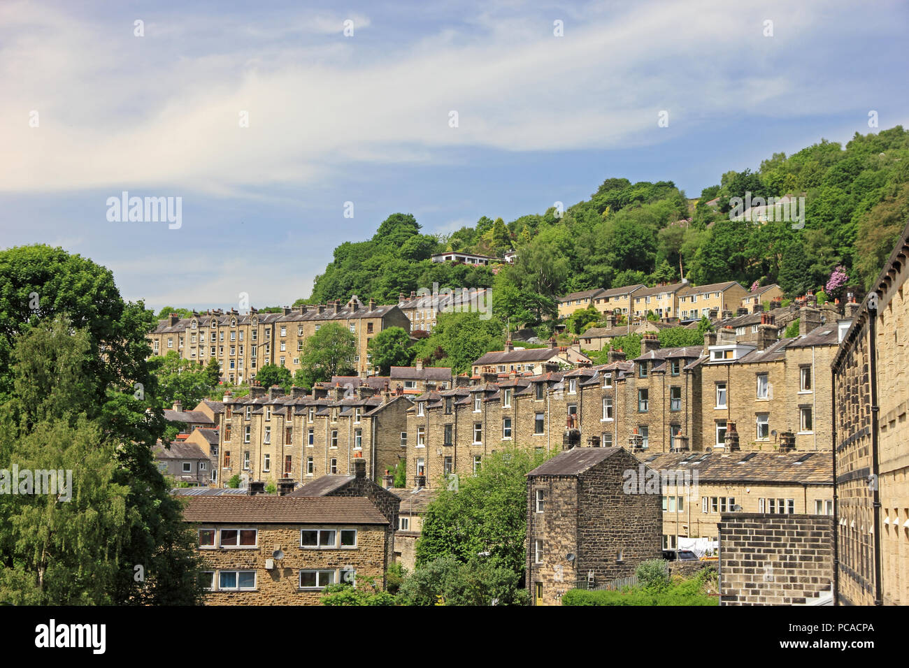 Terraces of houses, Hebden Bridge Stock Photo - Alamy