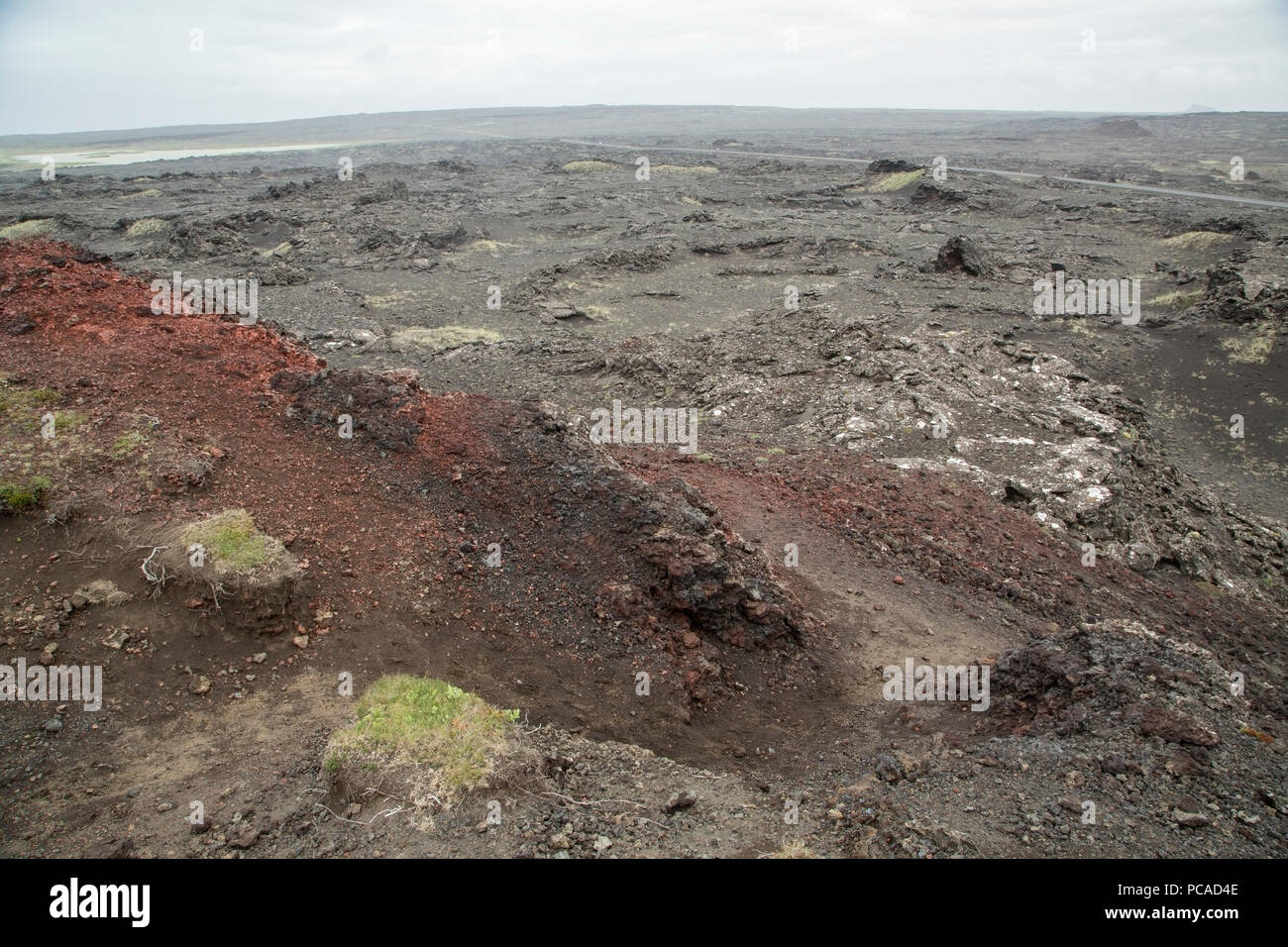 view of barren volcanic landscape in Iceland Stock Photo - Alamy