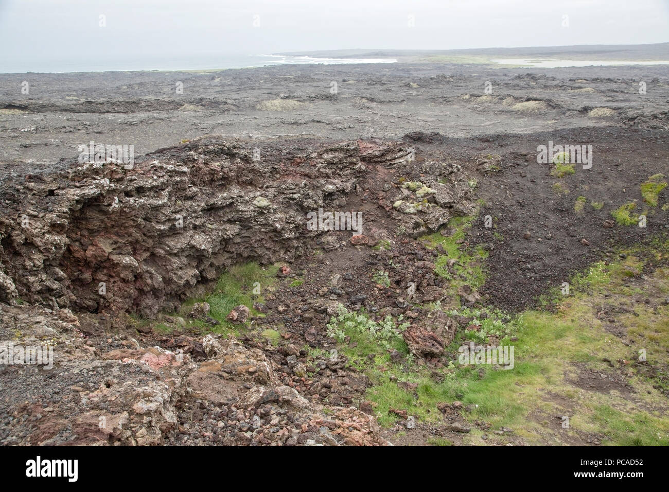 view of barren volcanic landscape in Iceland Stock Photo - Alamy