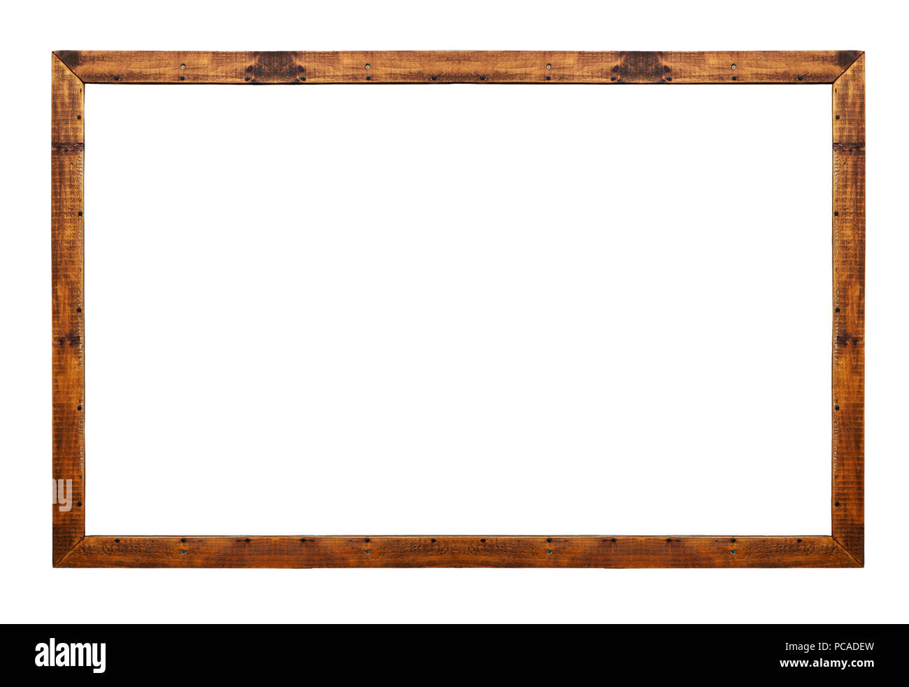 Empty wooden frame isolated on white Stock Photo - Alamy