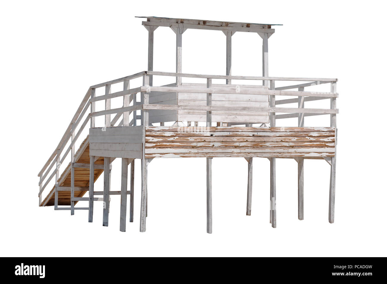 Lifeguard station isolated on white Stock Photo - Alamy
