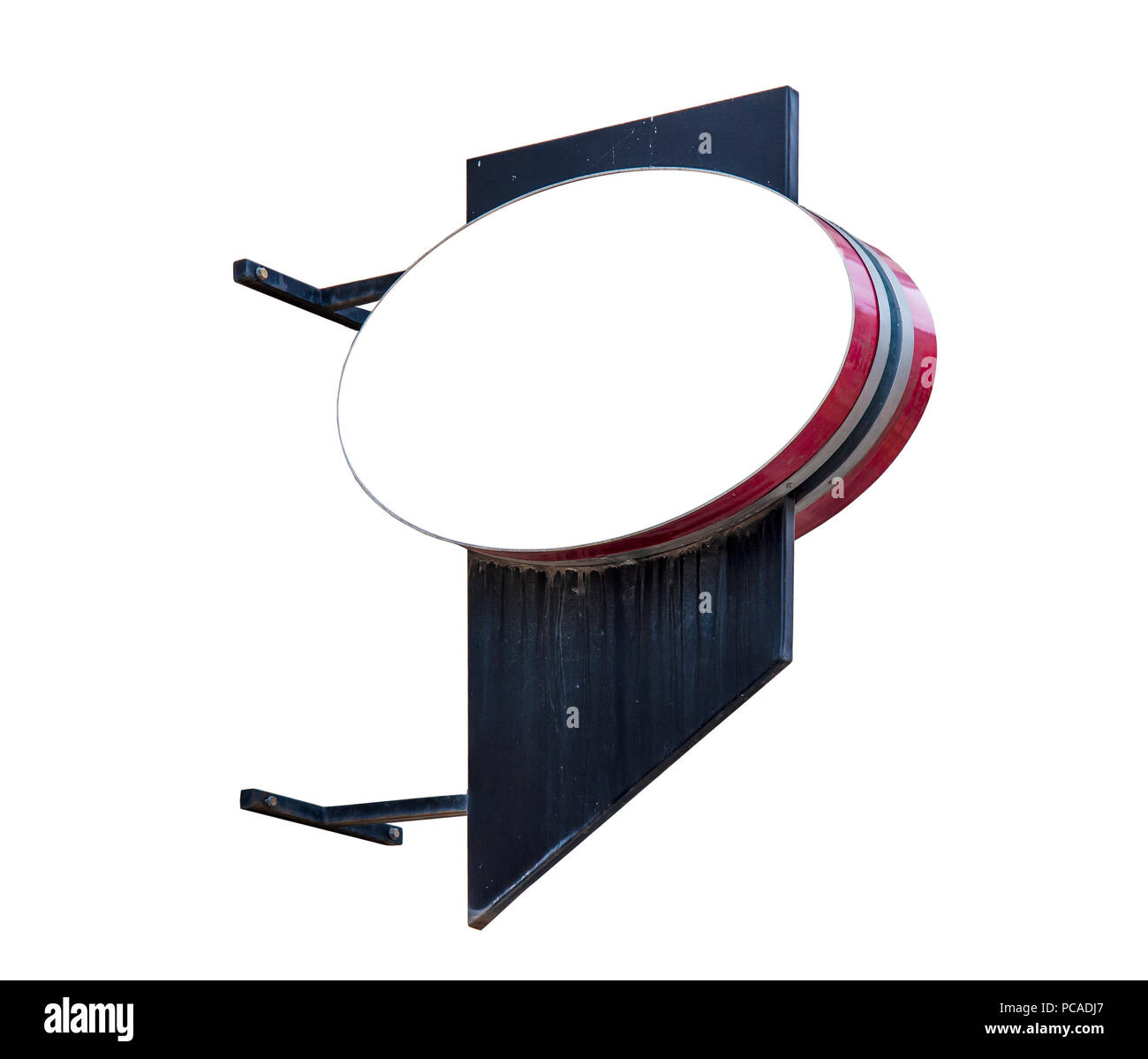 Wall empty iron commercial sign on white Stock Photo - Alamy