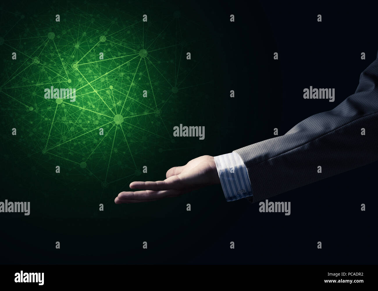 Concept digital connection on dark background Stock Photo - Alamy