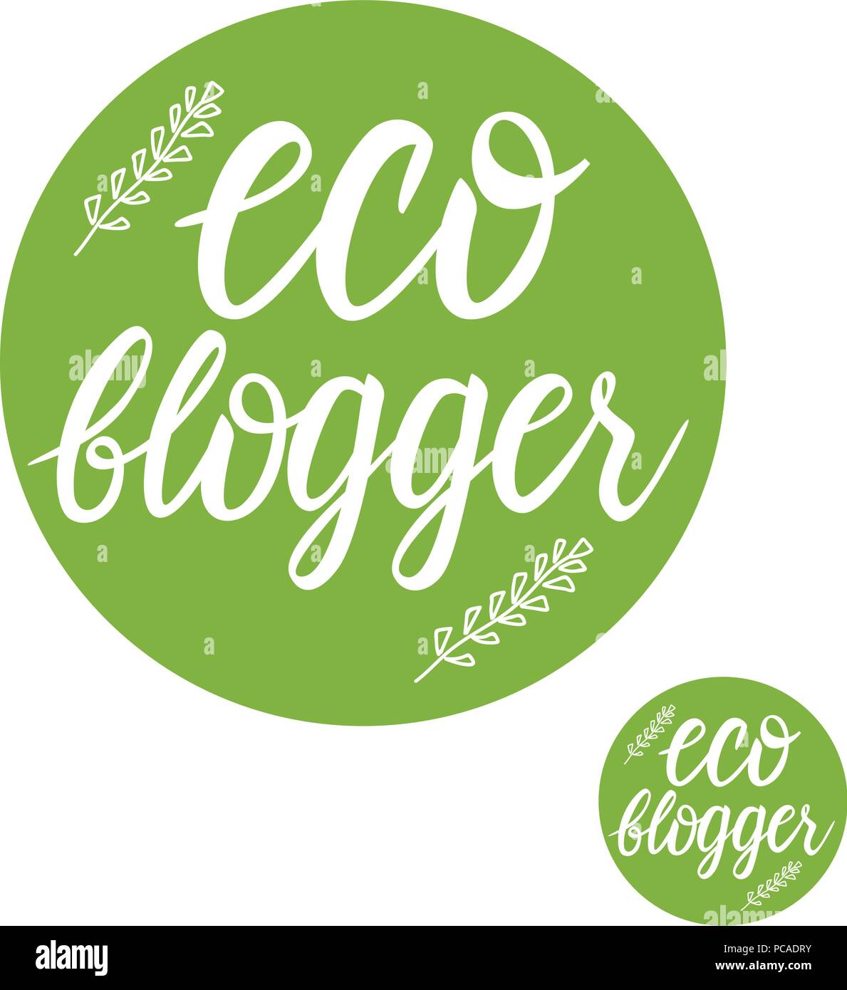 Vector Eco blogger inscription lettering on a circle shape sign Stock ...