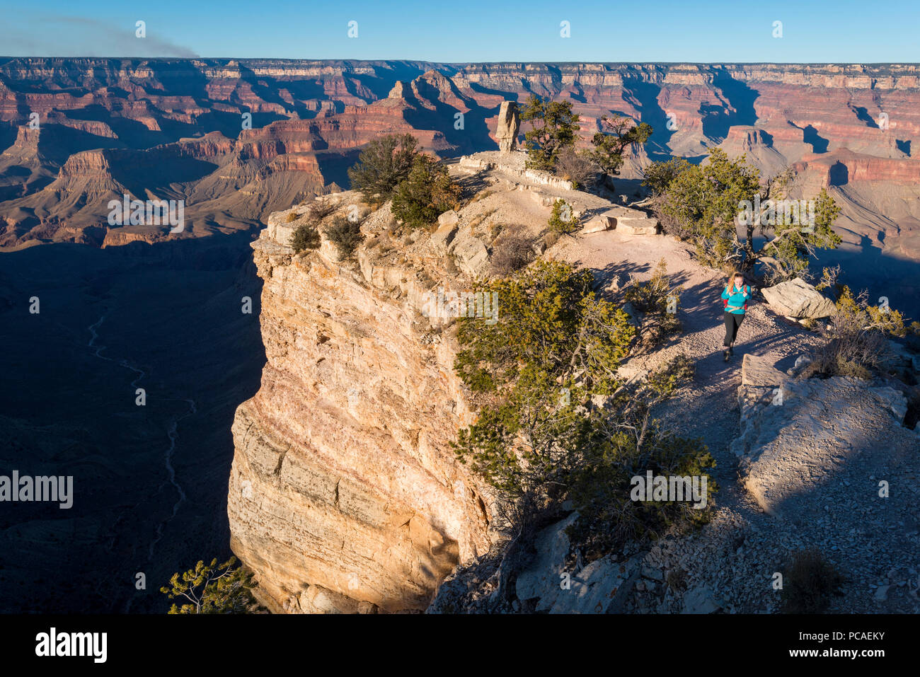 Sunset from the south rim of the Grand Canyon at Shoshone Point, UNESCO World Heritage Site ...