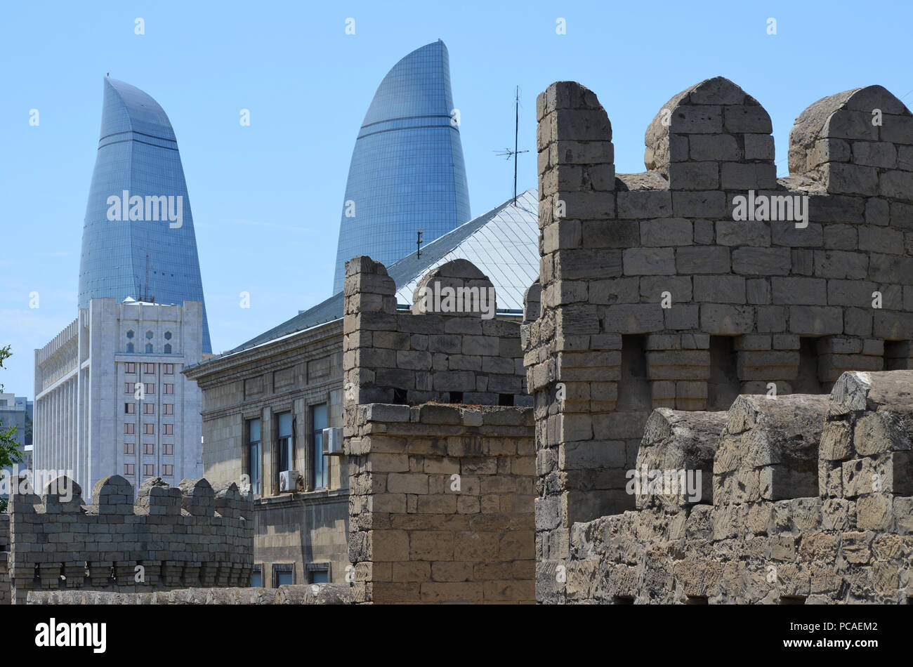 The Flame Towers, iconic buildings of Baku, capital city of Azerbaijan ...