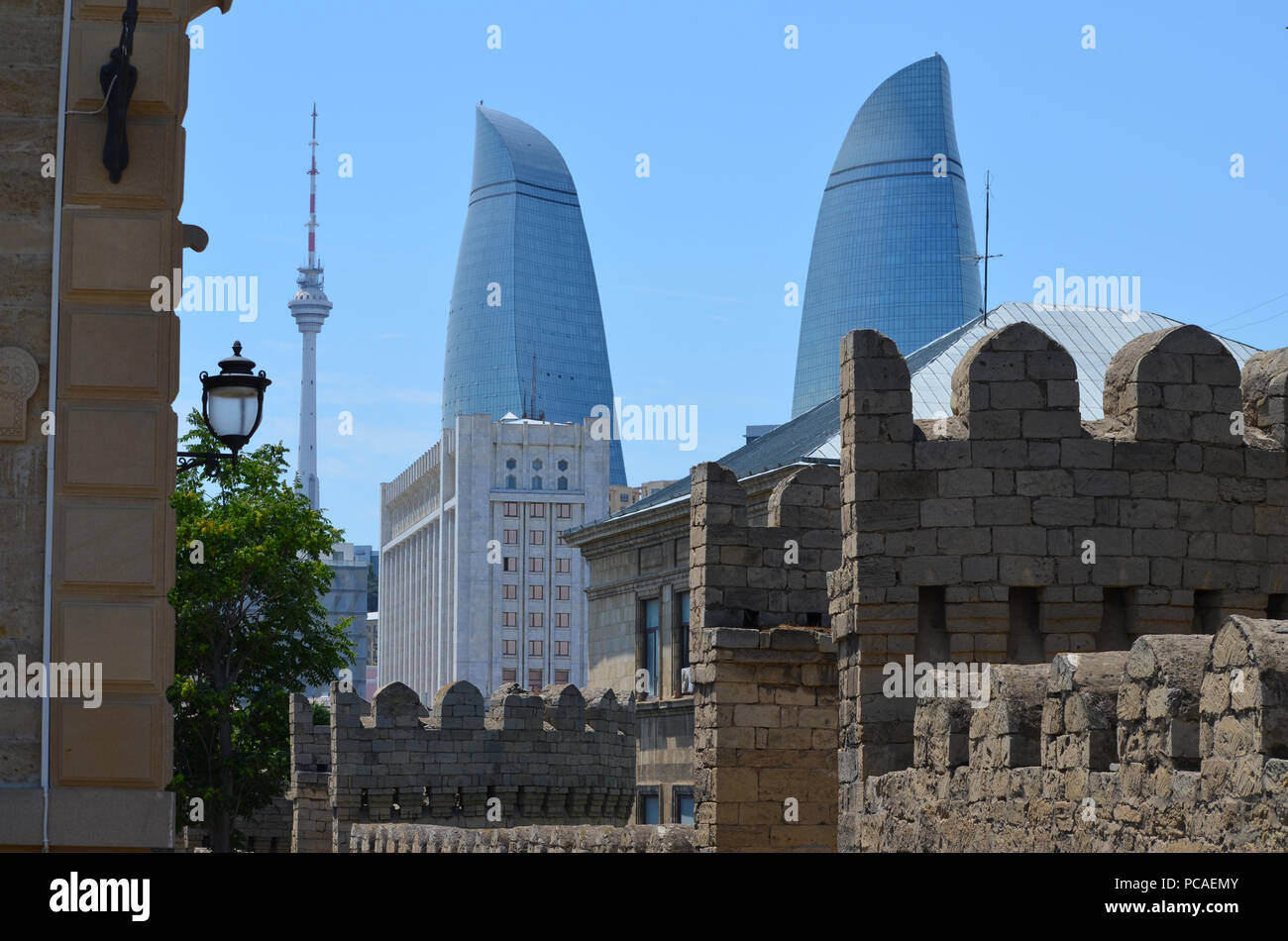 The Flame Towers, iconic buildings of Baku, capital city of Azerbaijan ...