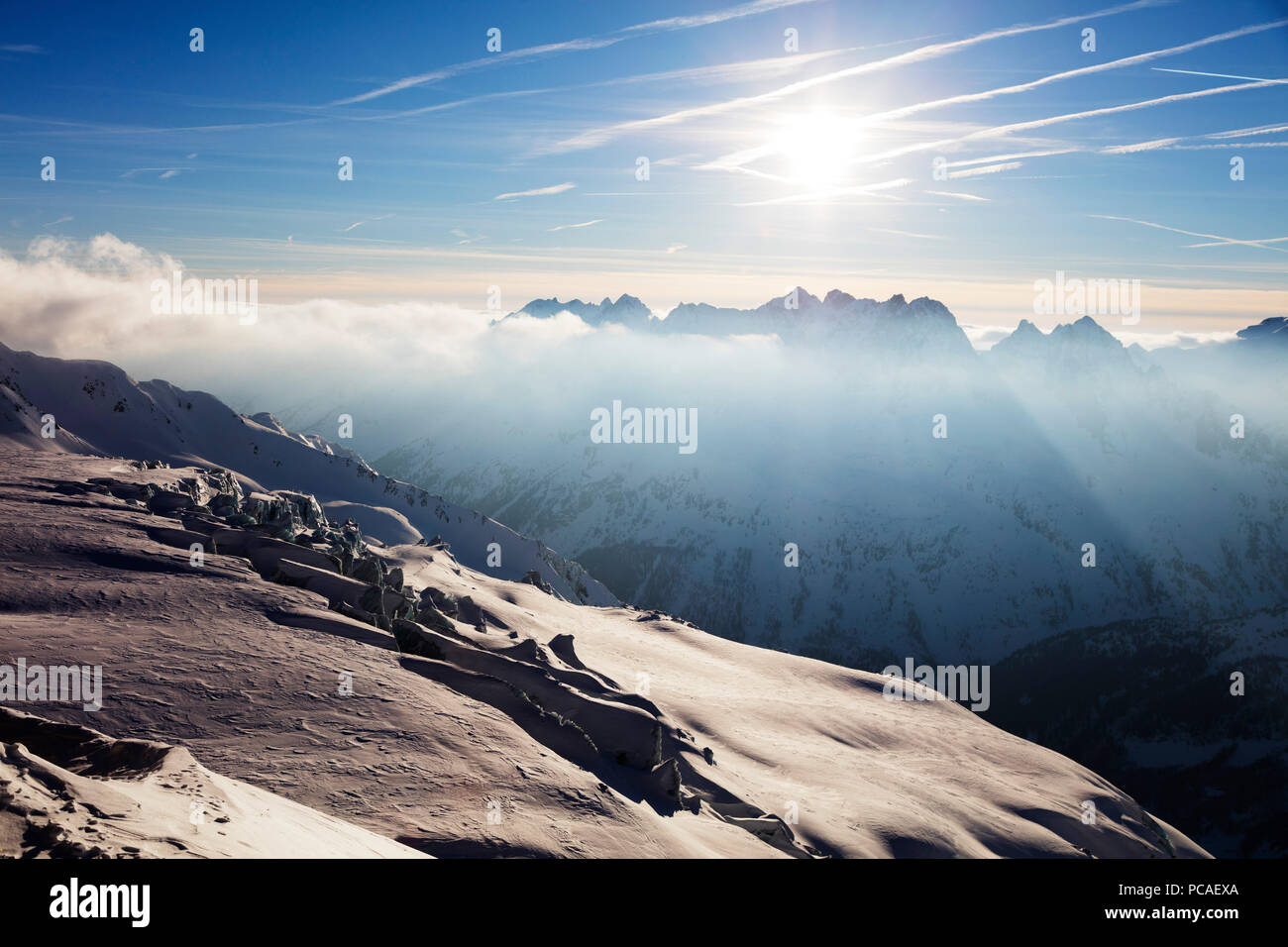 Glacier de Tour and Aiguilles Rouges, Chamonix, Haute Savoie, Rhone ...