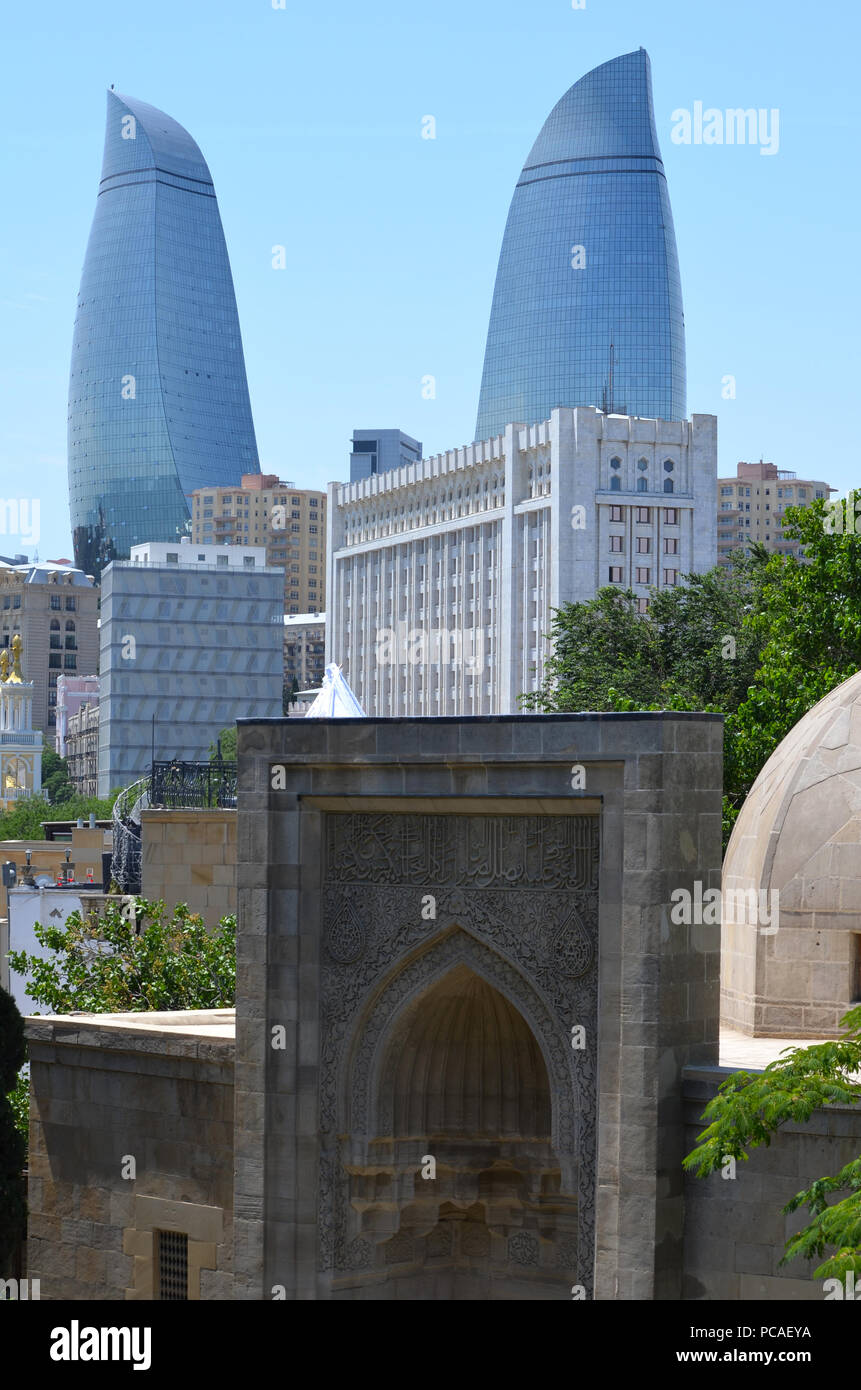 The Flame Towers, iconic buildings of Baku, capital city of Azerbaijan ...