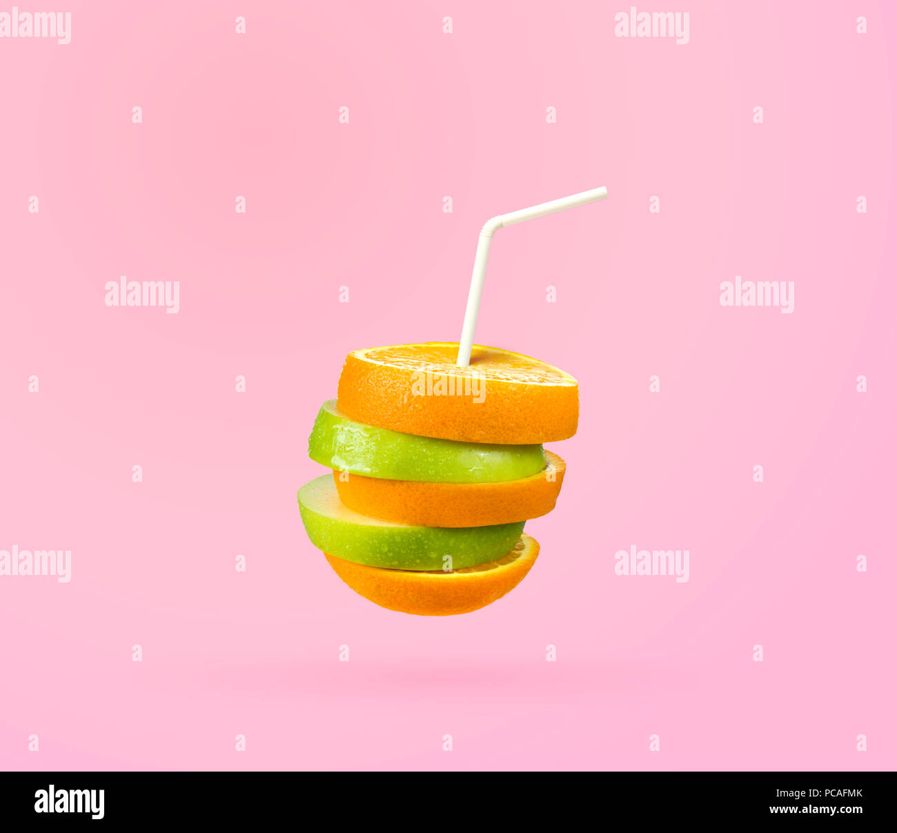 ripple cut fruit juice with straw Stock Photo - Alamy