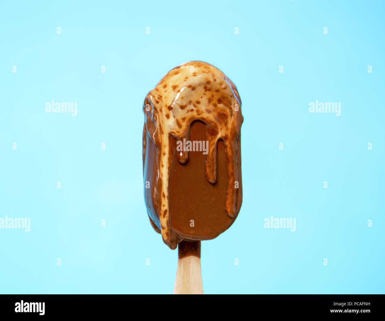 melting melted chocolate ice cream in summer hot weather Stock Photo ...