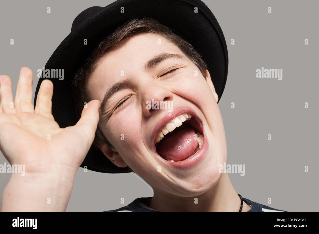 Cute Teen Boy Studio Portrait High Resolution Stock Photography and ...