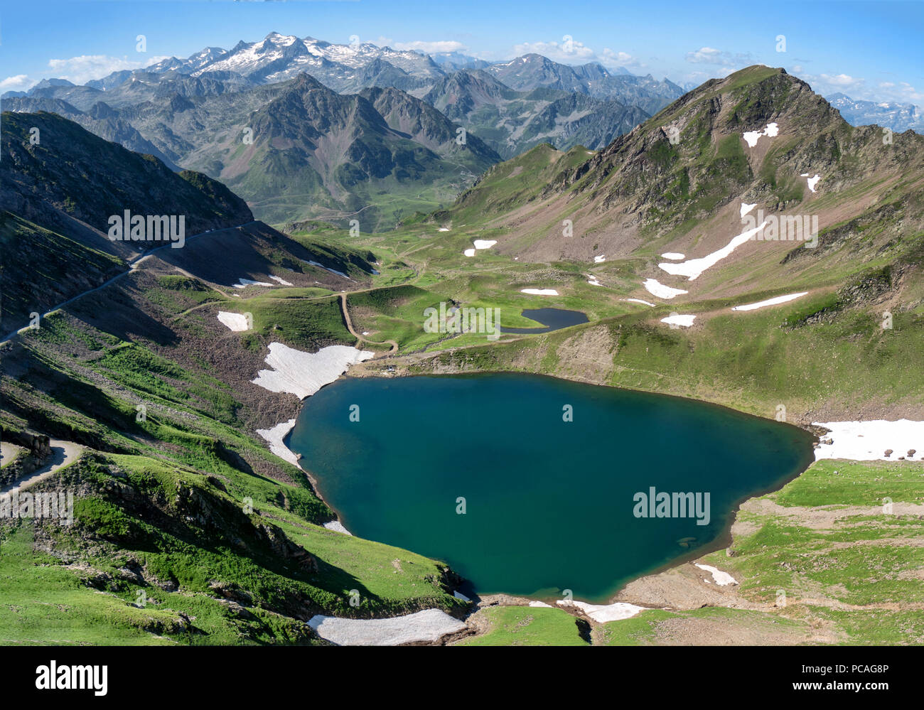 a view of lake Oncet in the french mountains pyrenees Stock Photo - Alamy
