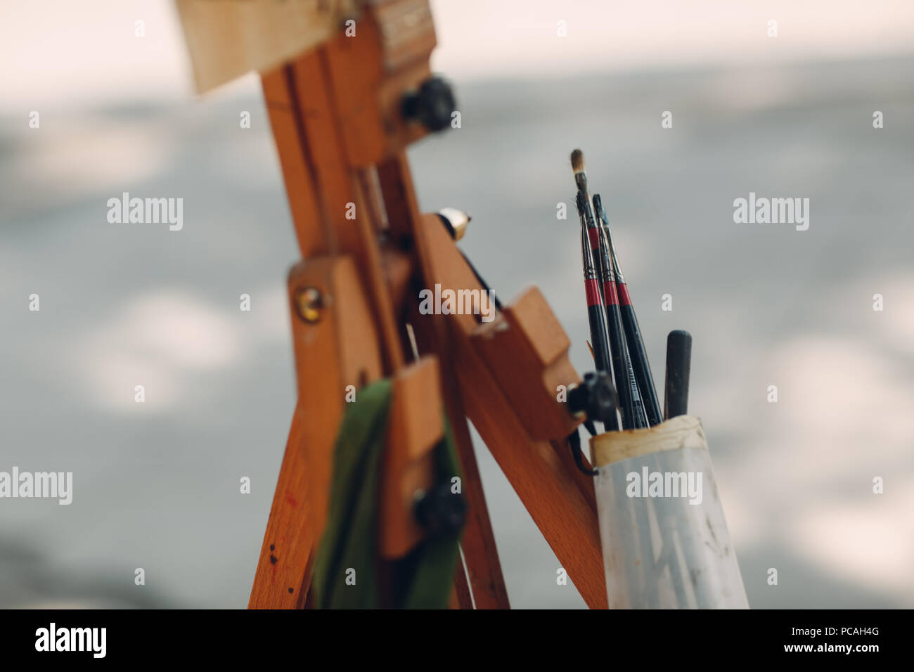 Drawing lessons outdoor Stock Photo - Alamy