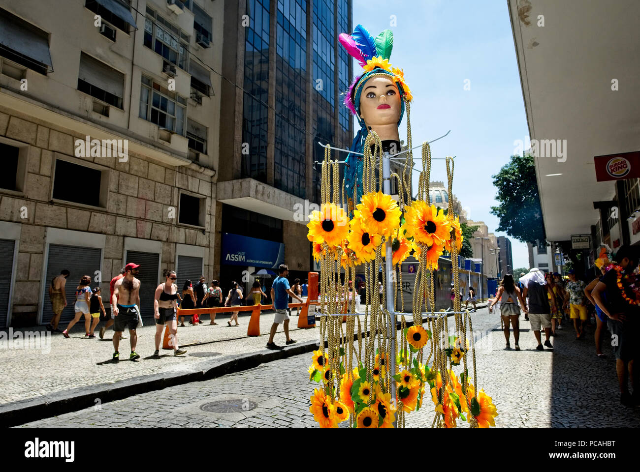 South America, Brazil - February 11, 2018: A street vendor sells a ...