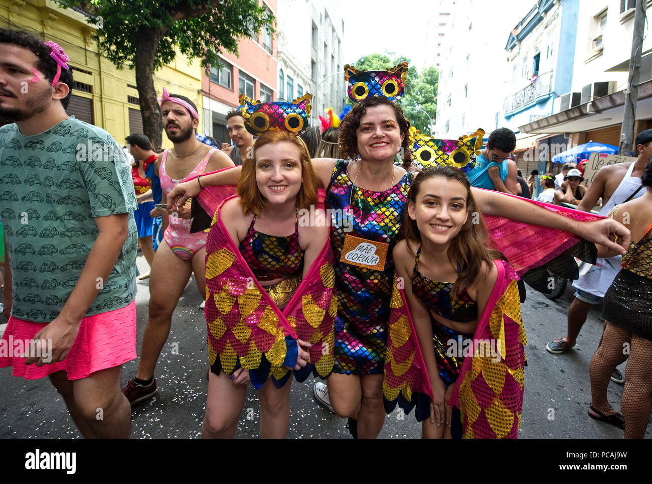 South America, Brazil – February 10, 2018: Carnival festivities in Rio ...