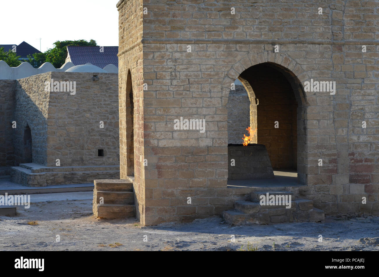 Zoroastrian Fire temple Ateshgah in Surakhani, near Baku, Azerbaijan ...