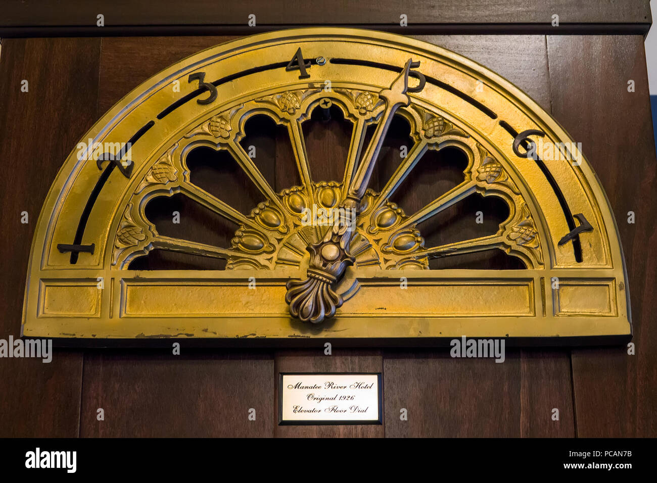 Historic vintage Manatee River Hoter circa 1926 floor elevator dial ...