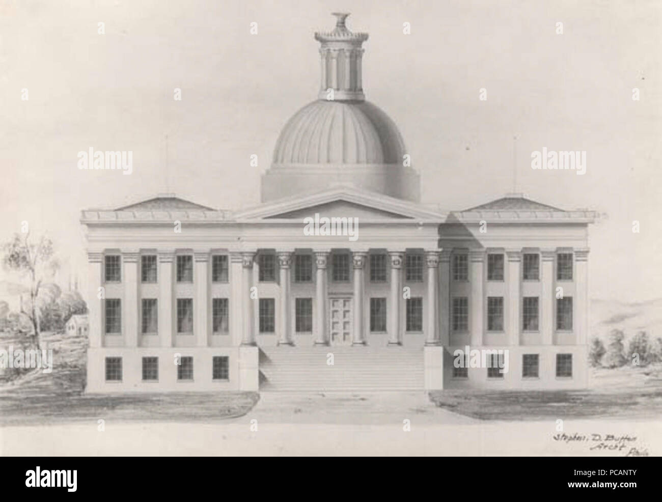 Alabama Capitol original plan Stock Photo - Alamy