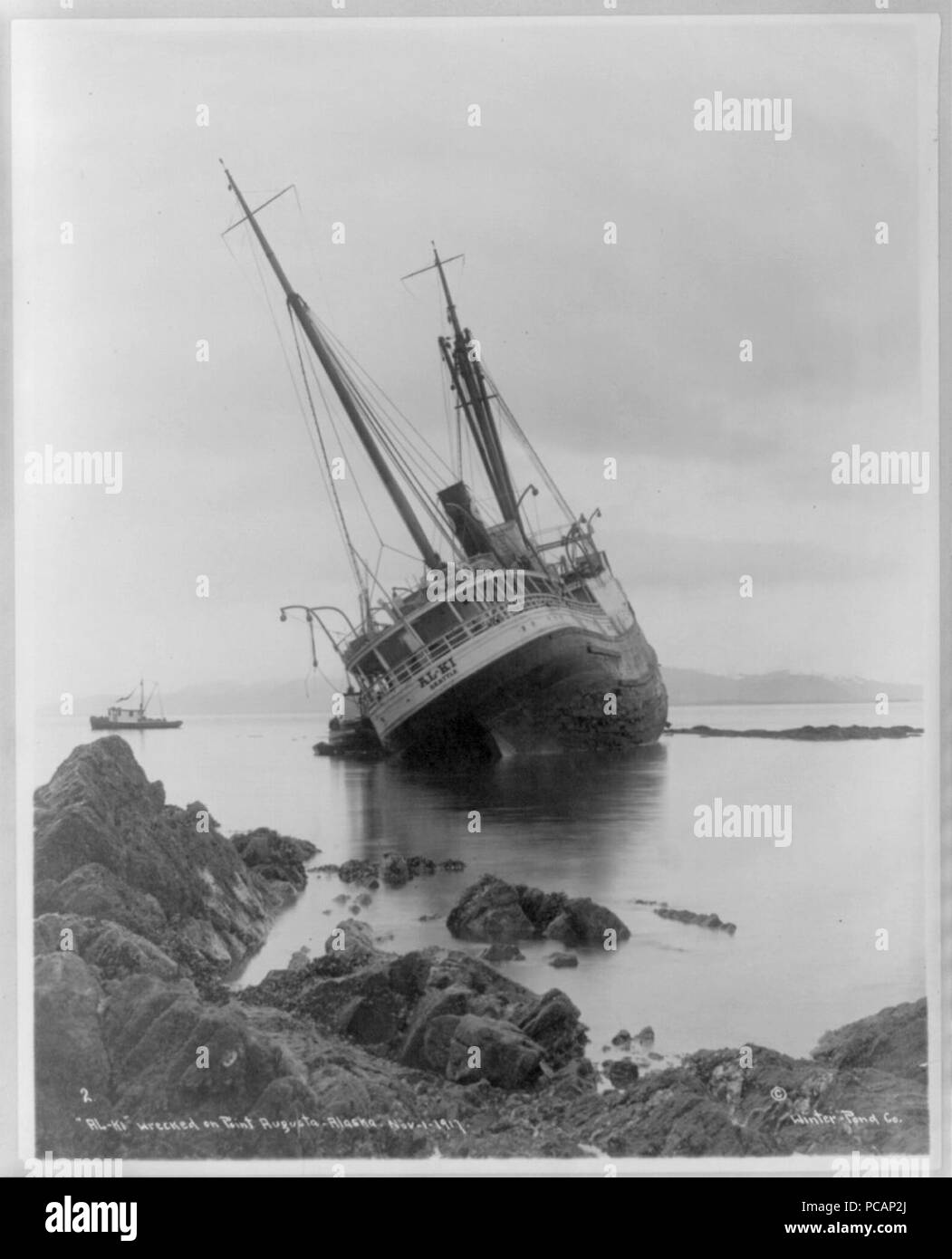 AL-KI wrecked on Point Augusta, Alaska Stock Photo - Alamy