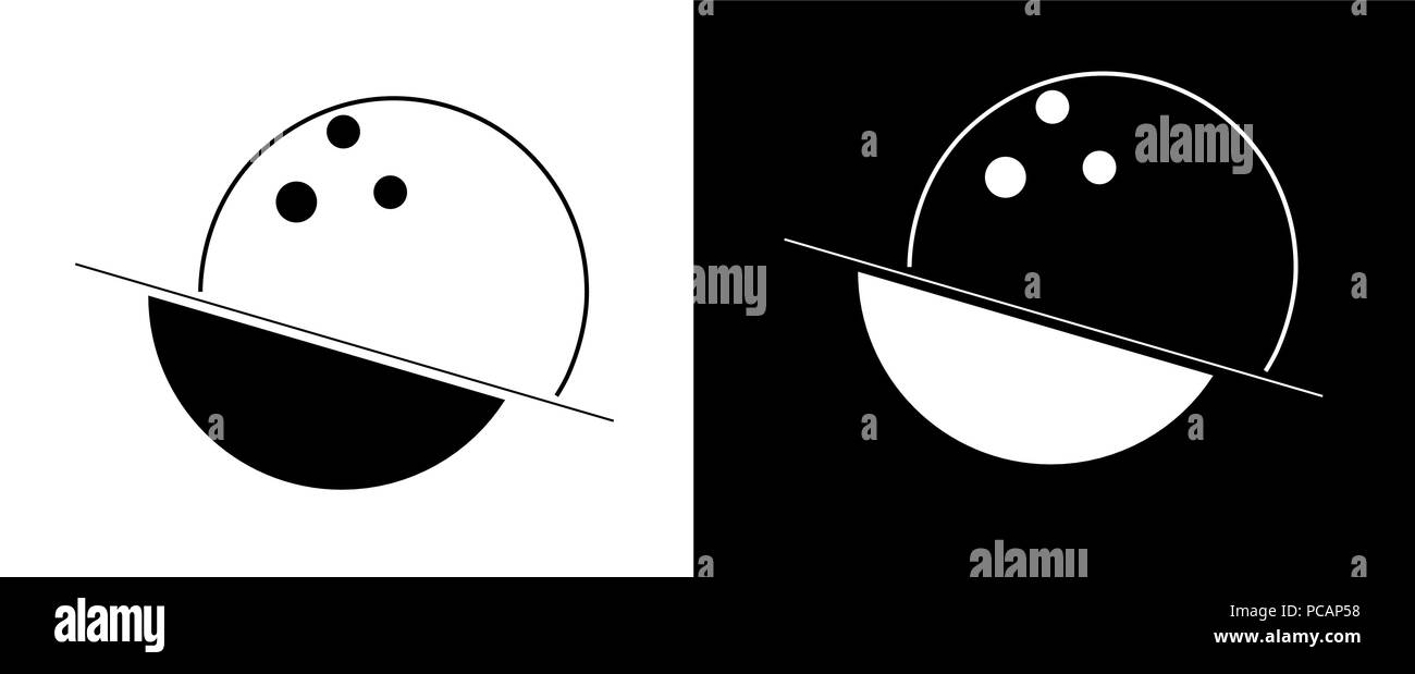 abstraction from the line, circles and spheres, bowling minimalist logo ...