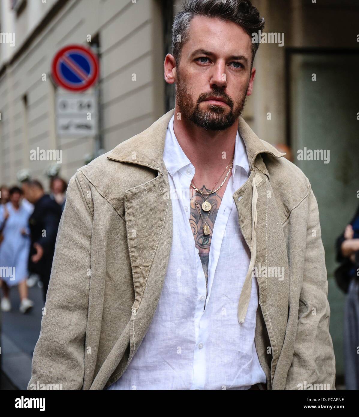 Milan, Italy. 16th June, 2018. Man on the street during the Milan ...