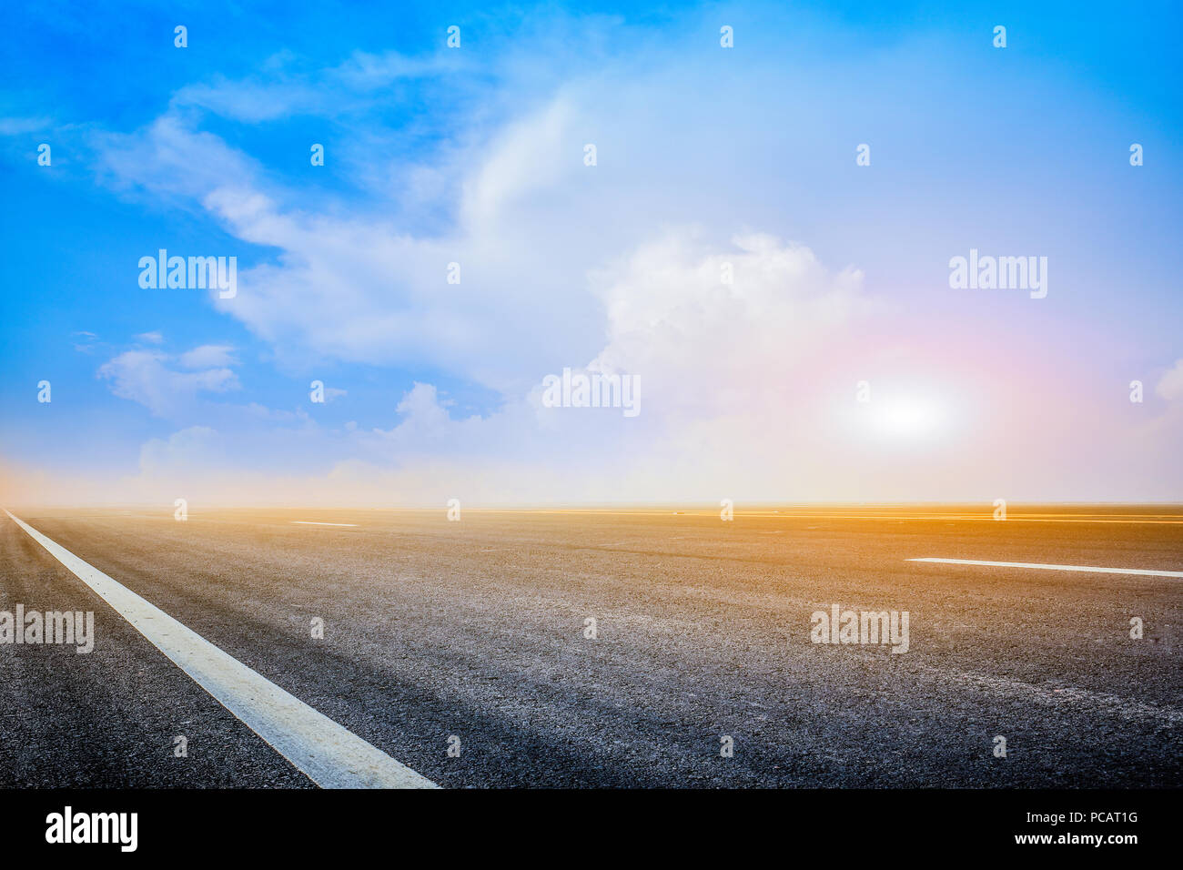 Road and sky sunset background,Road sign for design background texture ...
