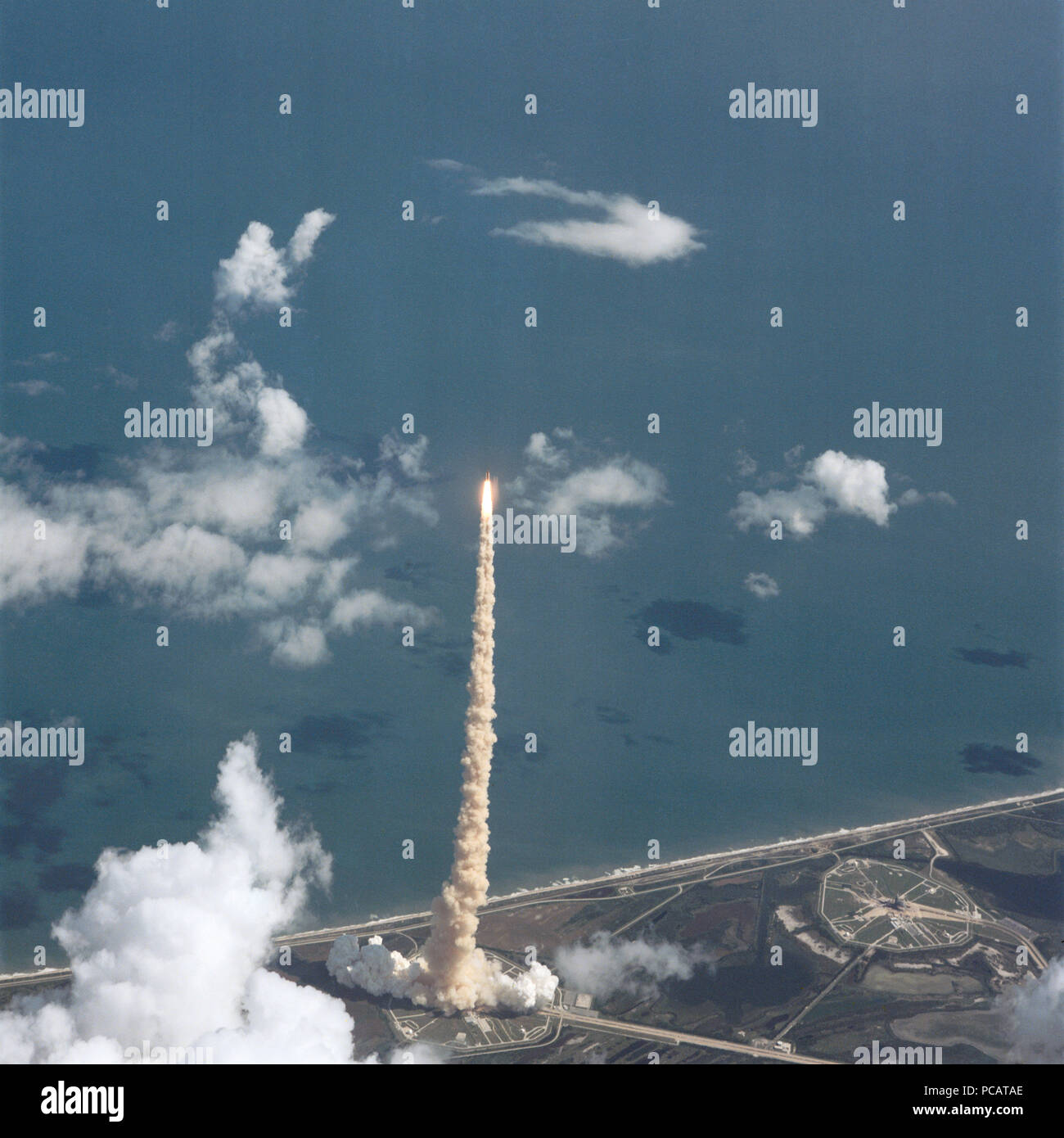 Atlantis, Orbiter Vehicle 104, lifts off from Kennedy Space Center ...
