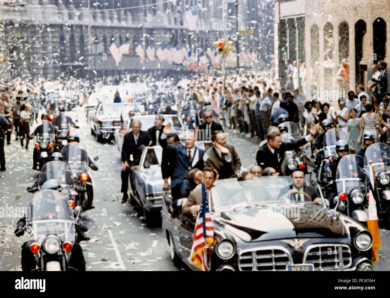 New York City welcomes Apollo 11 crewmen in a showering of ticker tape ...