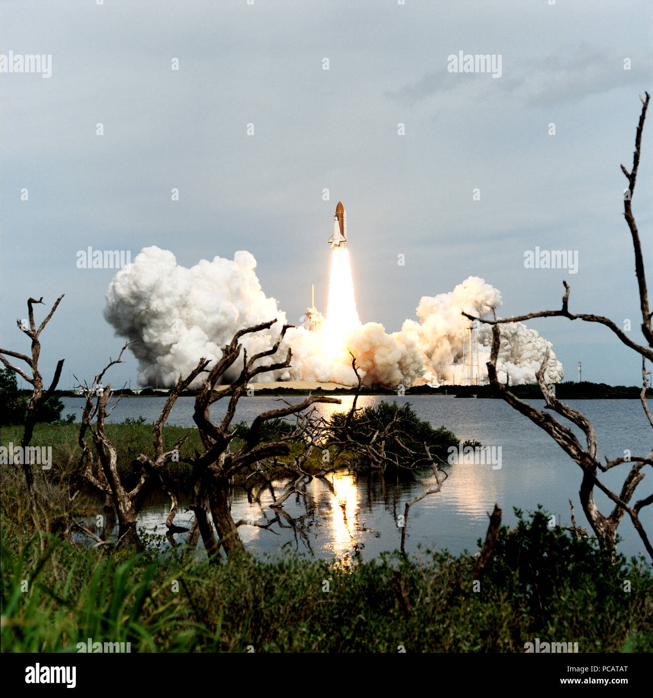 The liftoff phase of the Space Shuttle Endeavour as it begins the STS-69 mission. Liftoff from ...