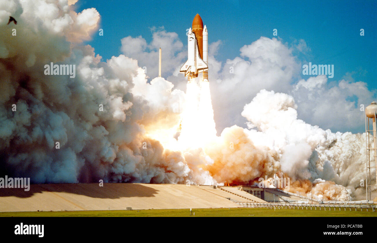 The Space Shuttle Challenger blasted off at noon EDT from the launch ...