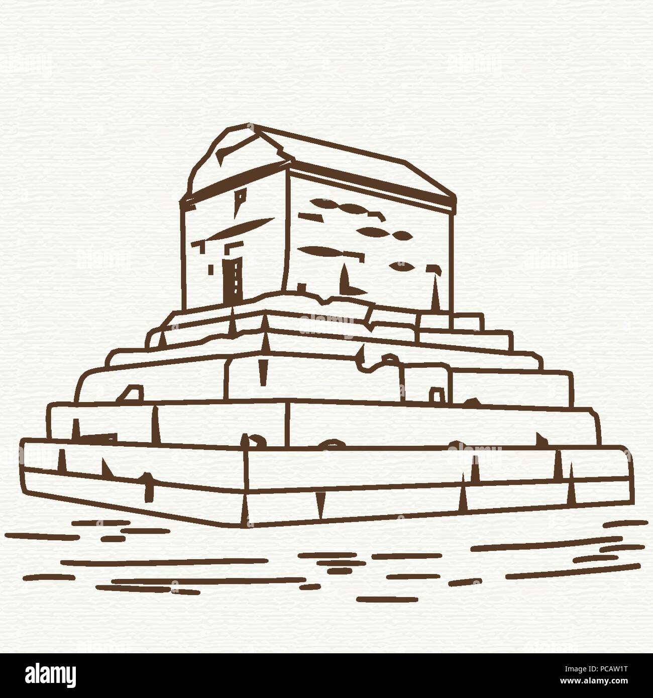 Tomb Of Cyrus Stock Vector Image & Art - Alamy