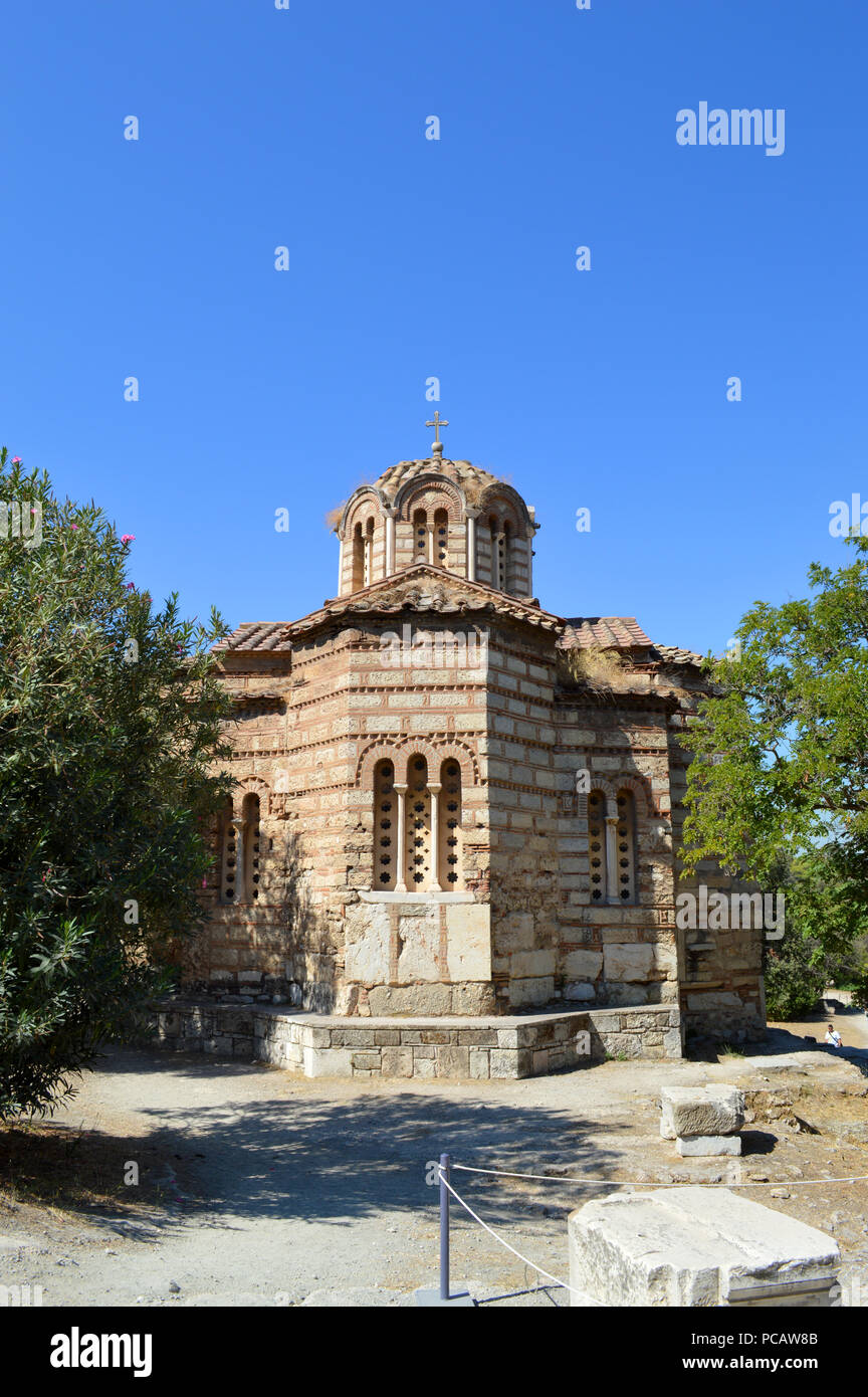 Parthenon and Acropolis of Аthens, Old Church Stock Photo - Alamy