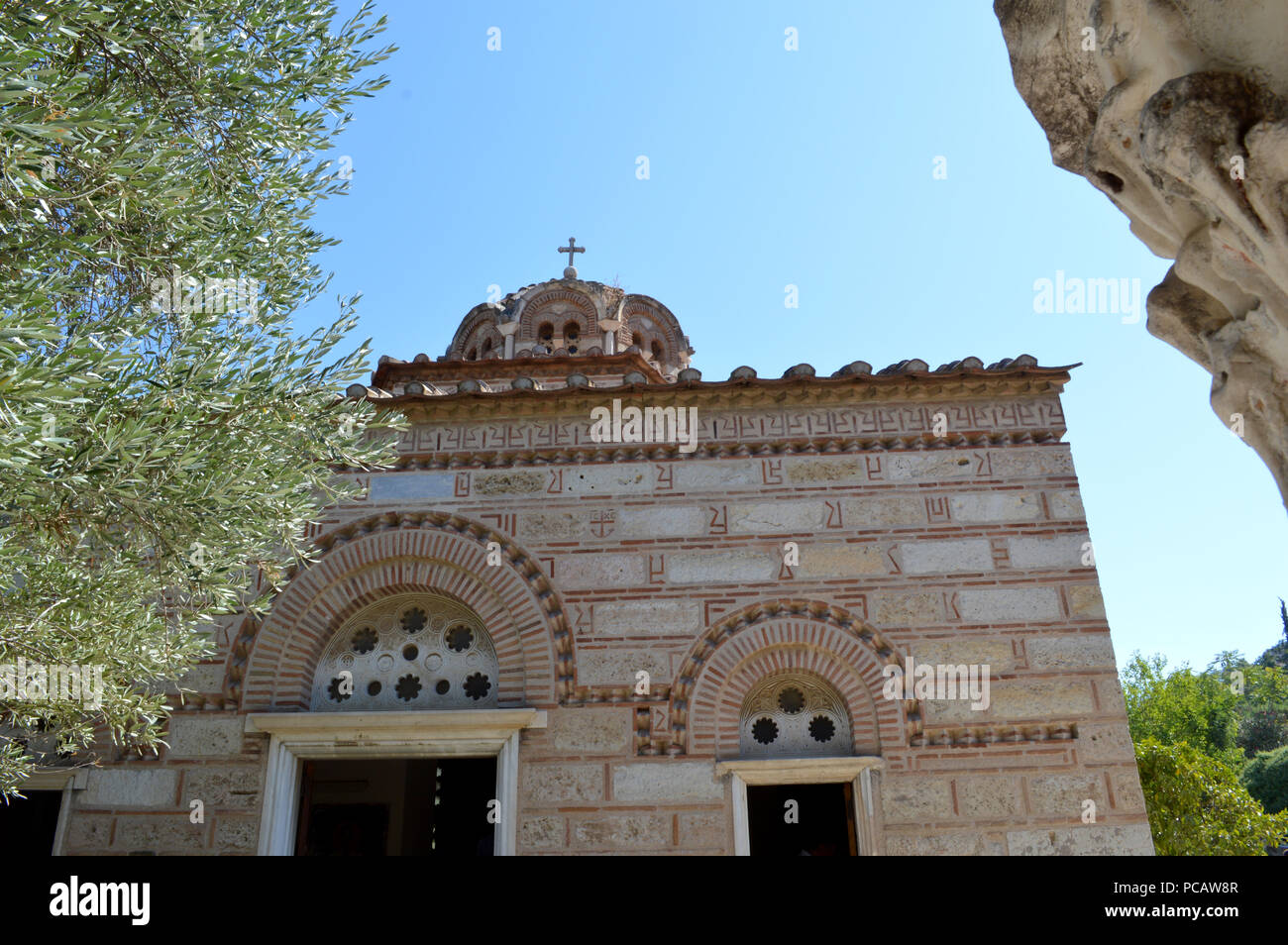 Parthenon and Acropolis of Аthens, Old Church Stock Photo - Alamy