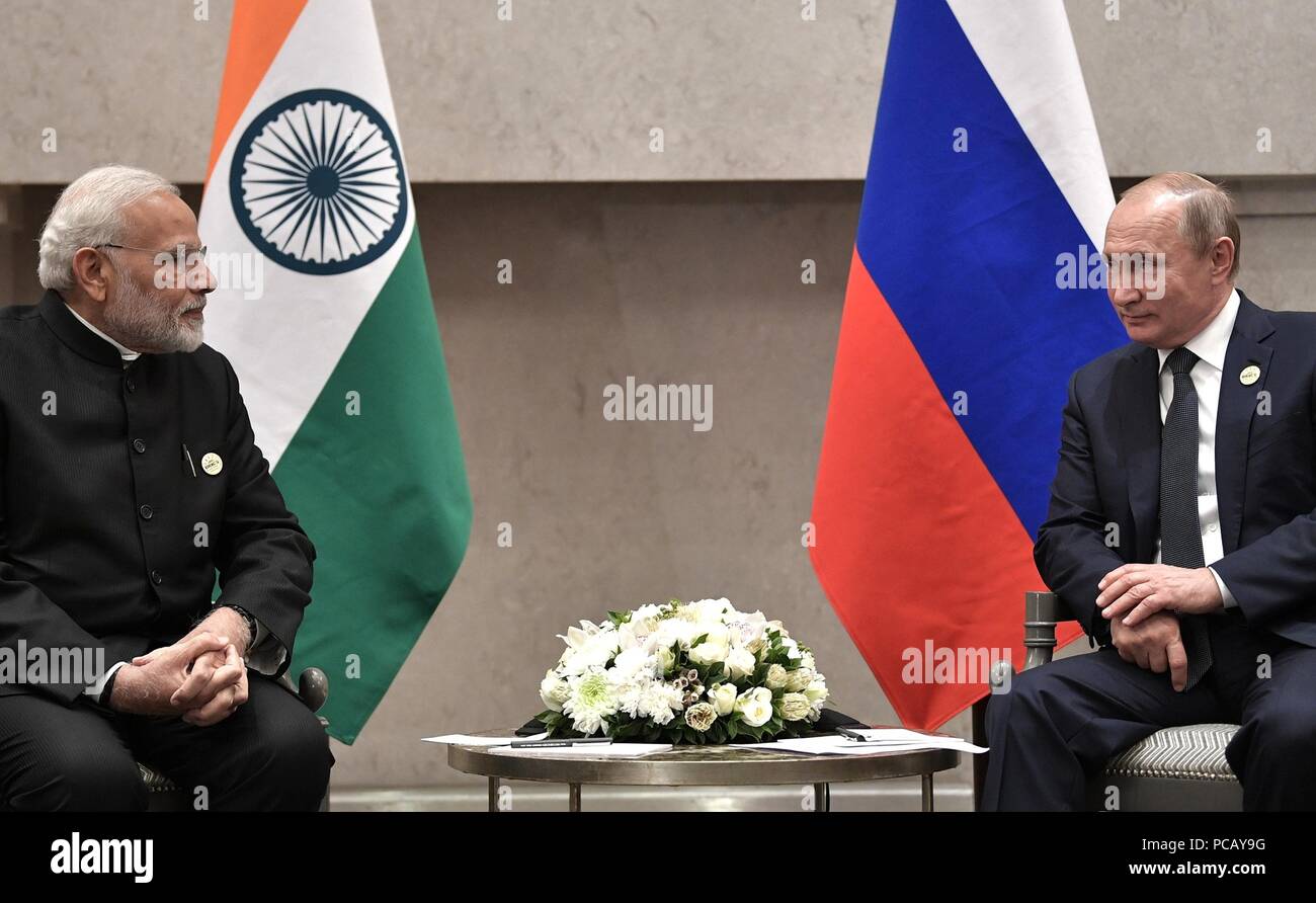 Russian President Vladimir Putin, right, during a bilateral meeting ...