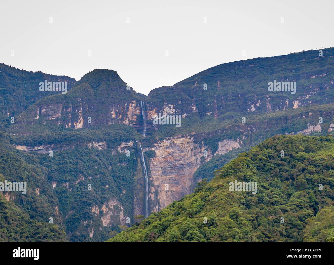 Gocta waterfall in the Chachapoyas region of northern Peru Stock Photo ...