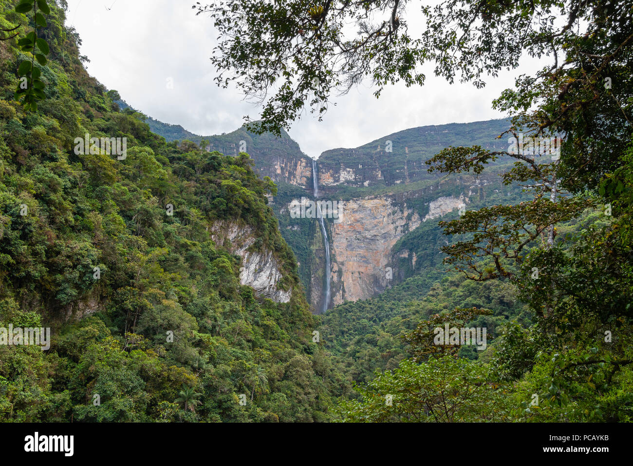 Gocta waterfall in the Chachapoyas region of northern Peru Stock Photo ...