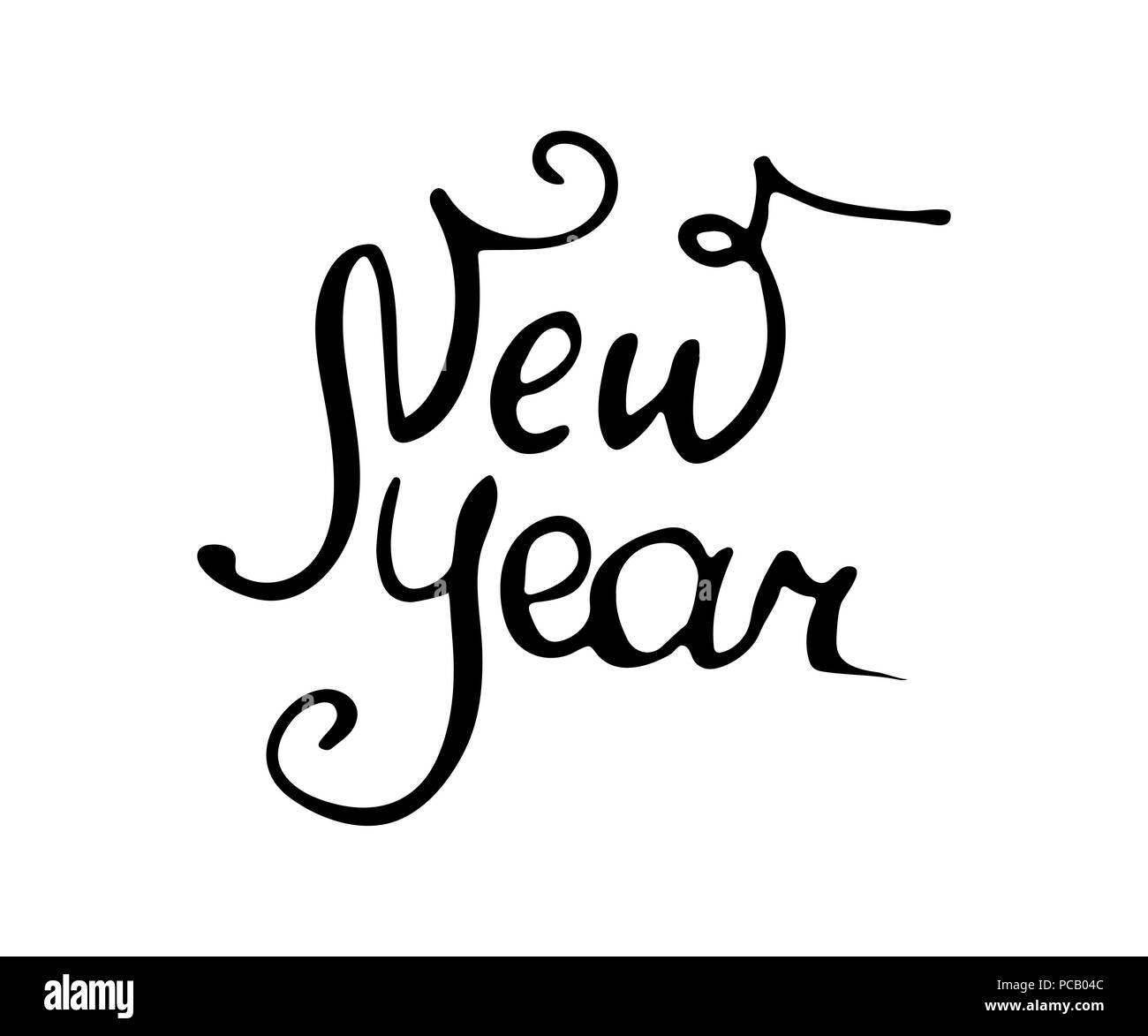 The New Year Is 2019. Calligraphy vector illustration. Nice handwriting ...