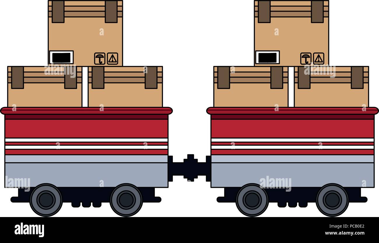 Boxes in carry carts Stock Vector Image & Art - Alamy