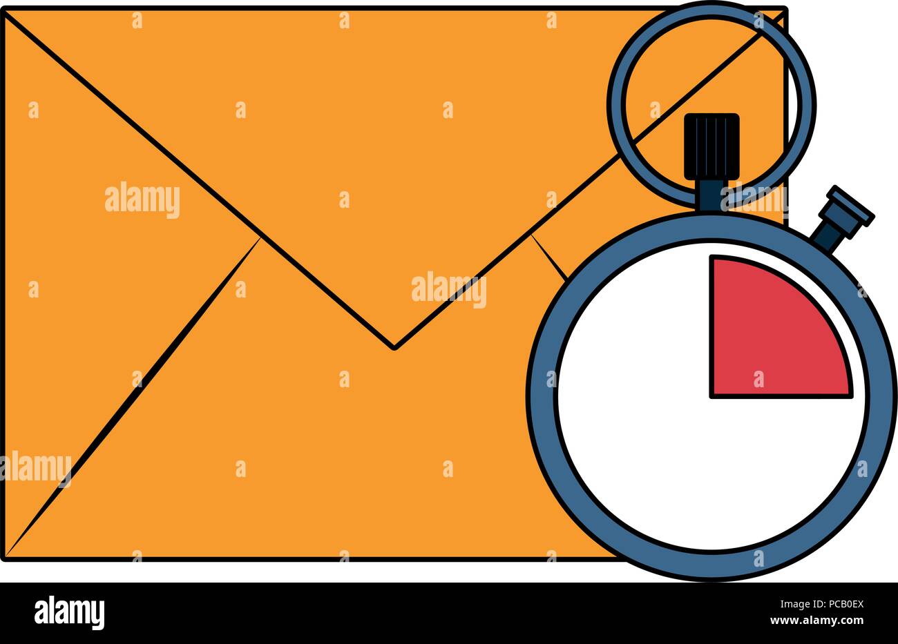 Envelope mail and clock Stock Vector Image & Art - Alamy