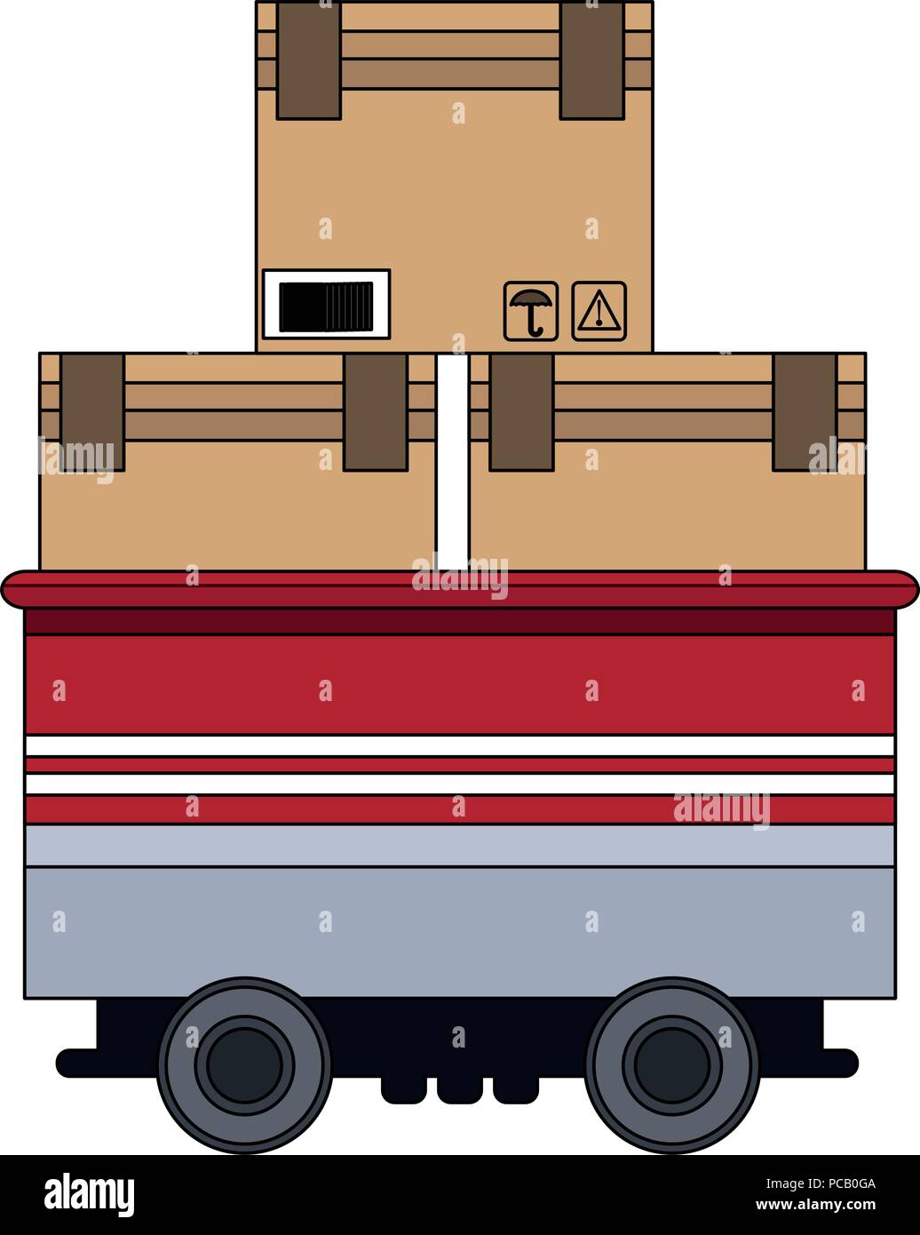 Boxes in carry cart Stock Vector Image & Art - Alamy