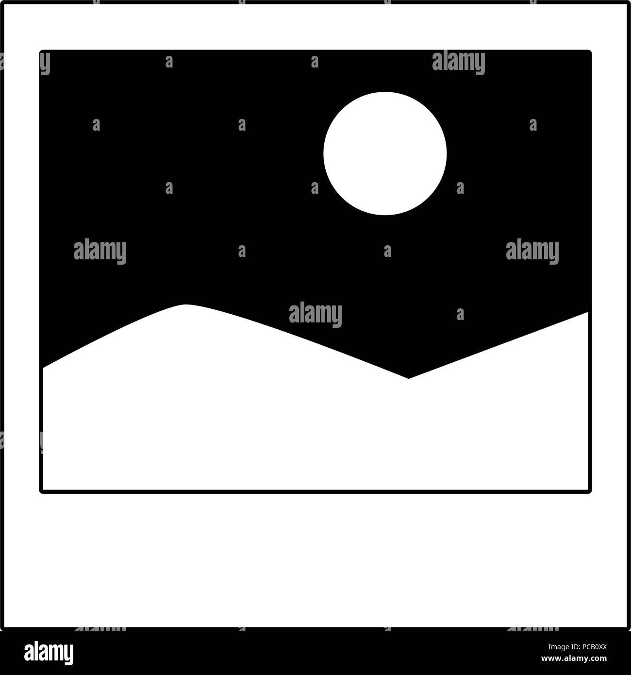 Landscape picture symbol in black and white Stock Vector Image & Art ...