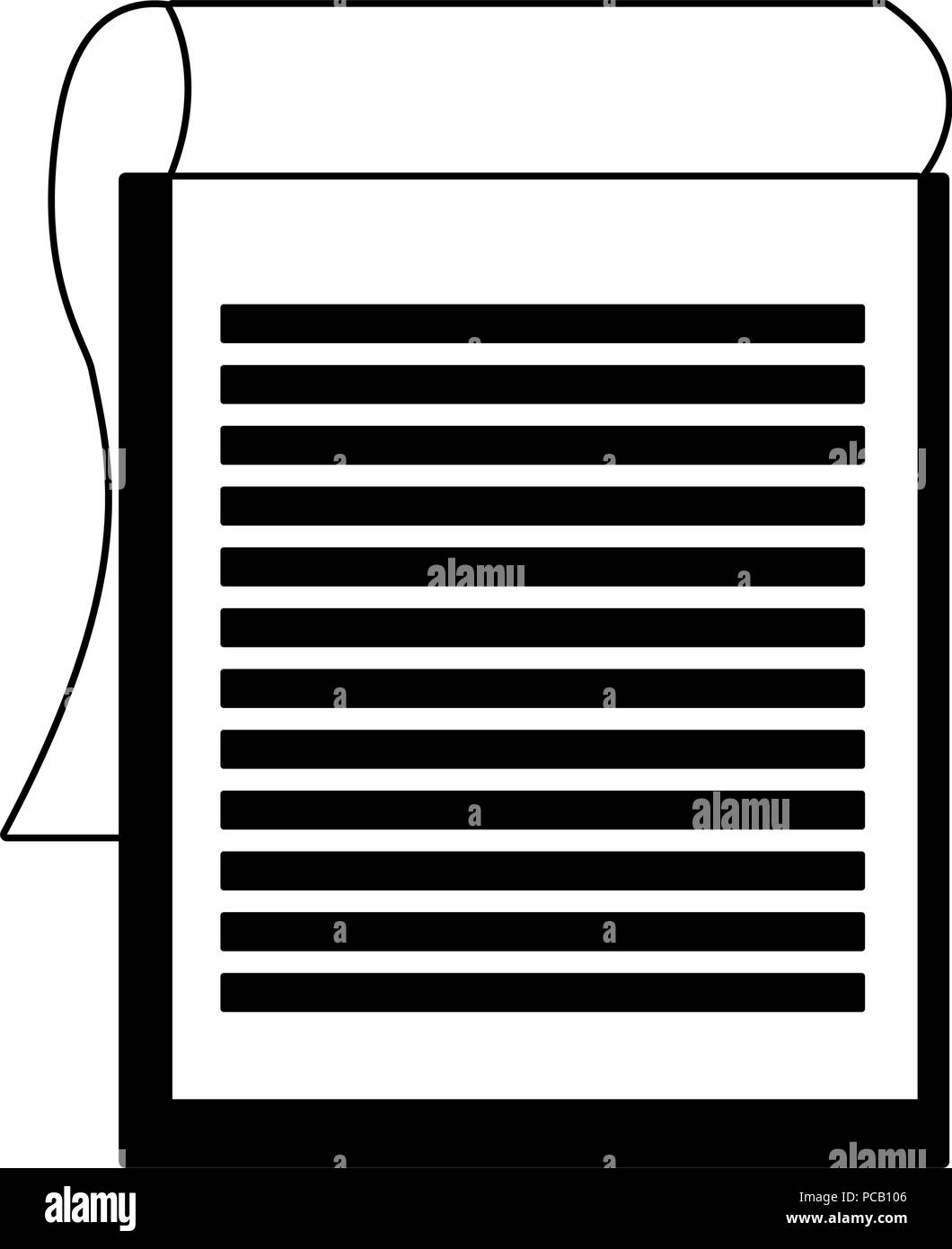 Clipboard document symbol in black and white Stock Vector Image & Art ...