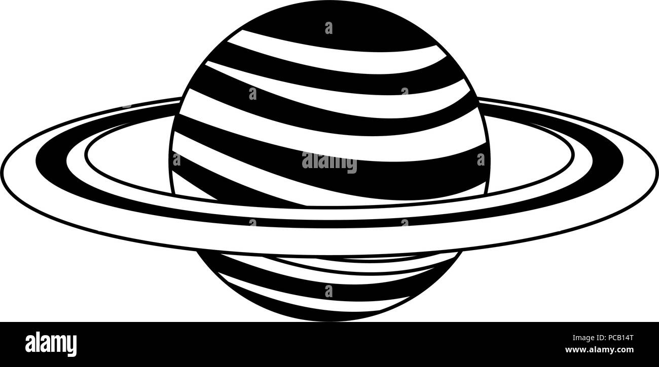 Saturn planet isolated in black and white Stock Vector Image & Art - Alamy