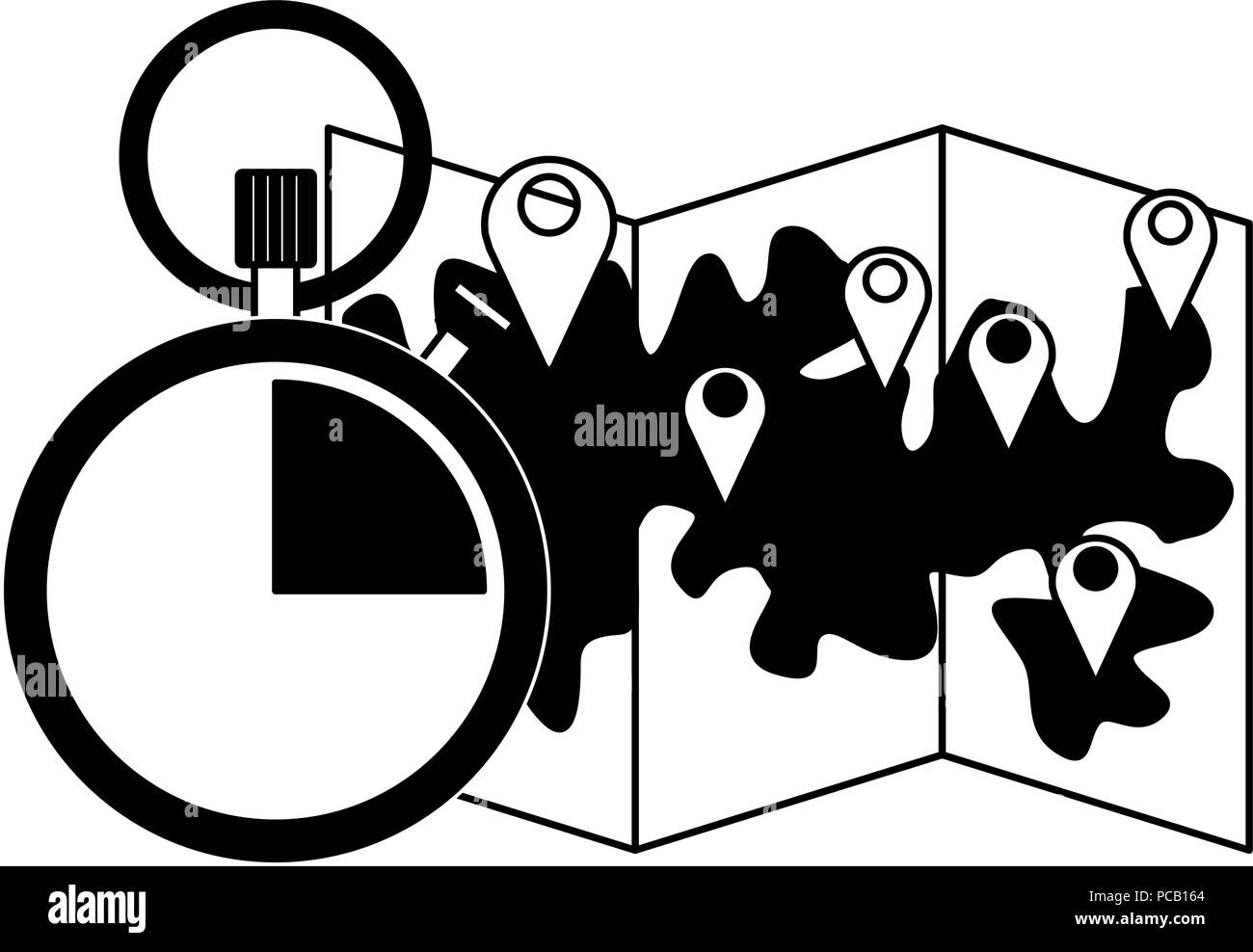 Map pointer stopwatch icon Stock Vector Images - Alamy