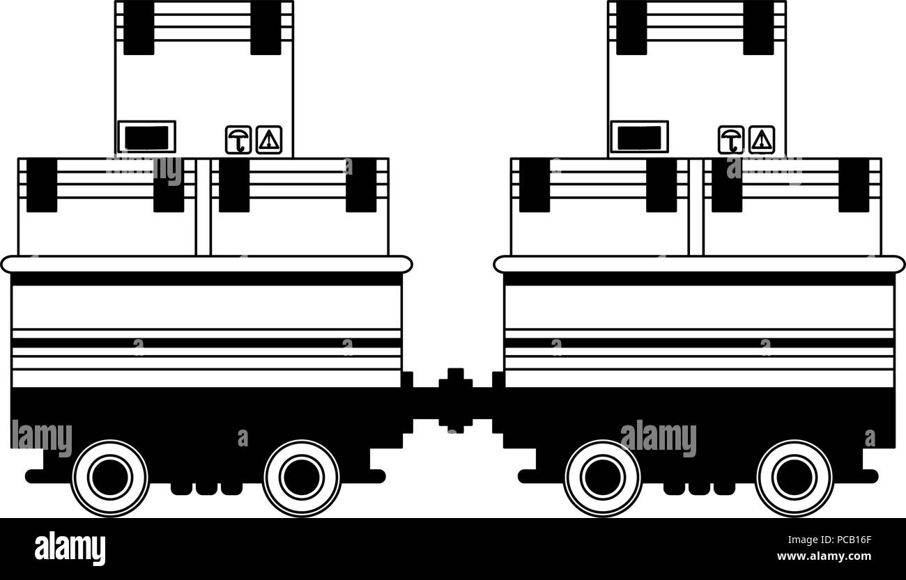 Boxes in carry carts in black and white Stock Vector Image & Art - Alamy